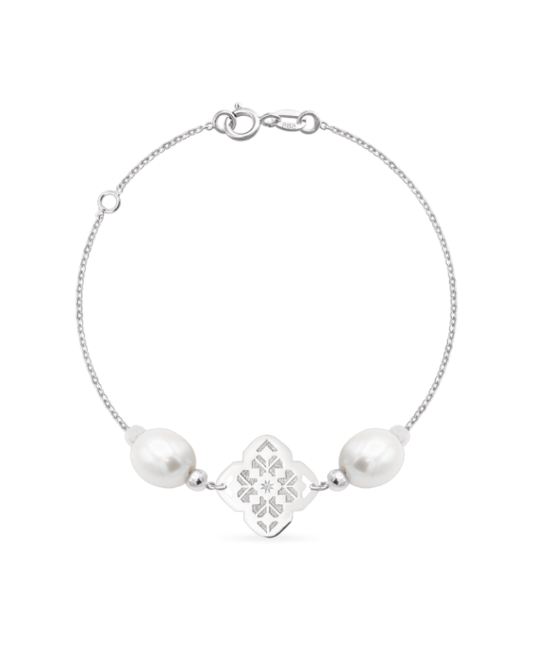 Bratara cu perle JASMINE GARDEN, aur alb | IONA