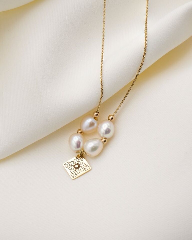 Colier cu perle JASMINE GARDEN, aur roz | IONA