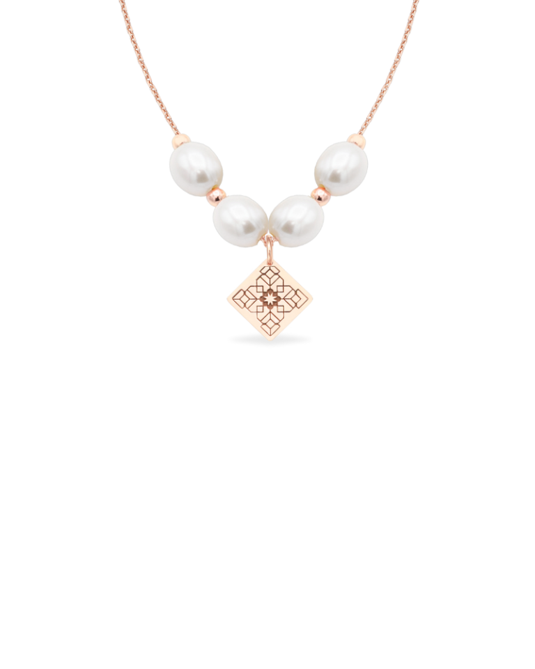 Colier cu perle JASMINE GARDEN, aur roz | IONA