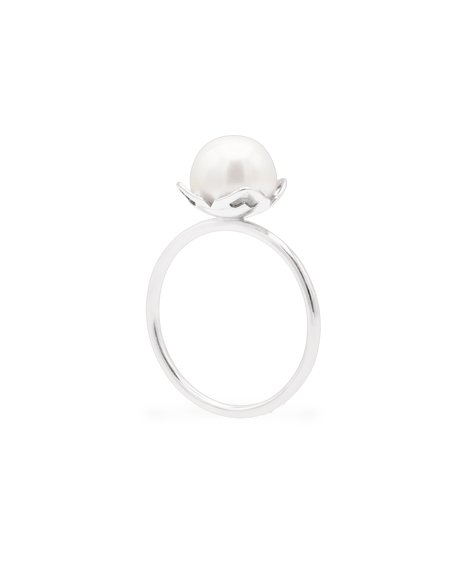 Inel cu perla - model floral, aur roz | IONA