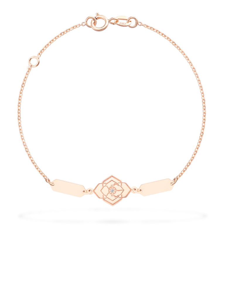 Colier PARFUM DE CASABLANCA si Diamant Natural, Aur Roz 14K - IONA