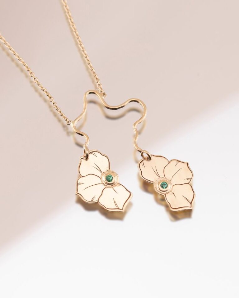 Colier PARFUM DE CASABLANCA cu Diamant Natural, Aur Roz 14K - IONA