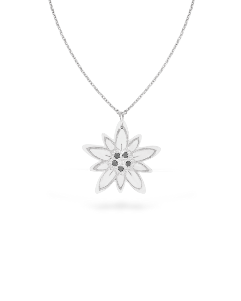 Bratara FLOARE DE COLT cu Diamant Natural Negru, Aur Alb 14K IIONA