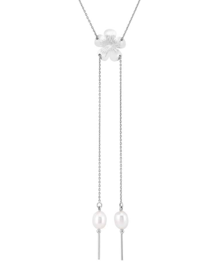 Colier Lung SICILIA INAMORATA cu Perle Veritabile de Cultura, Aur Roz ...