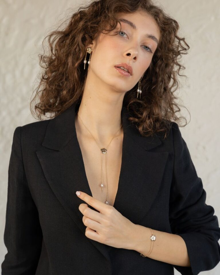 Colier Lung SICILIA INAMORATA cu Perle Veritabile de Cultura, Aur Roz ...